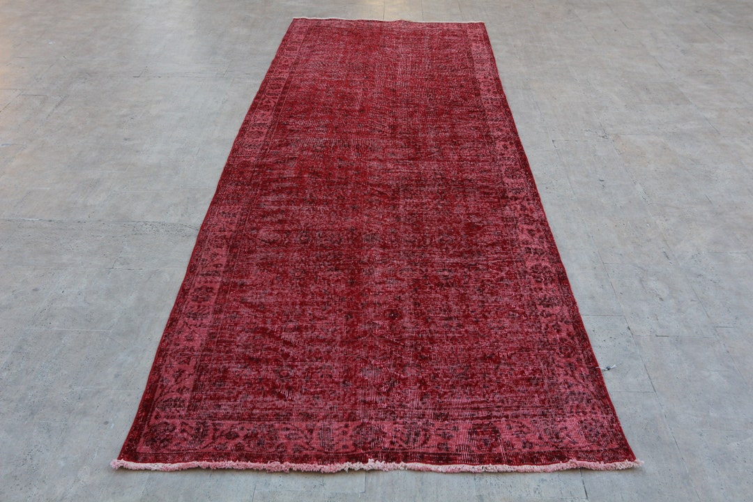 Red Runner Rug 12'x4'8 Ft 368x147 Cm Handmade - Etsy
