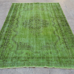 Green Rug, 8'8x6'ft, 269X185 Cm, Green Carpet, Green Salon Rug, Living ...
