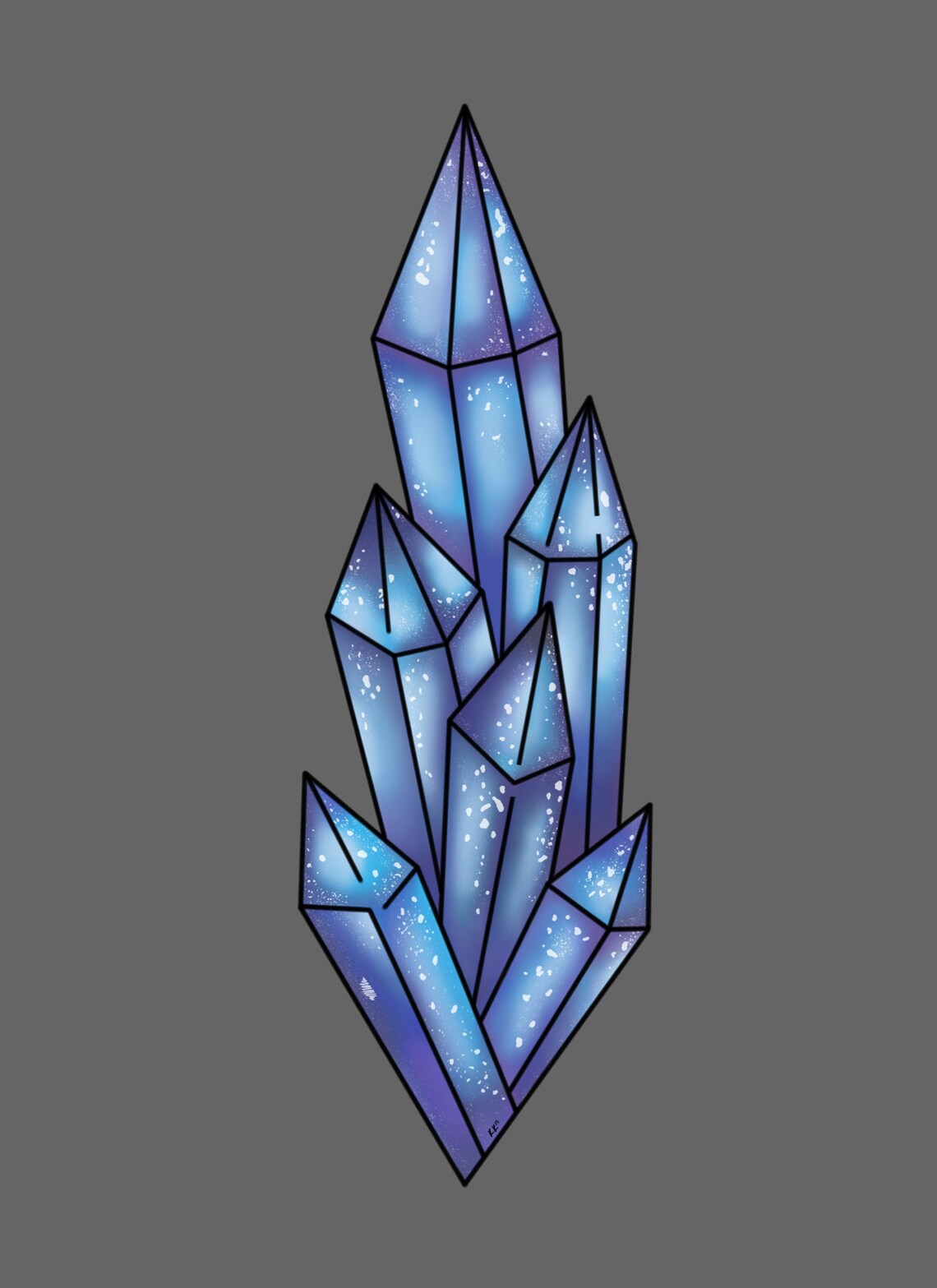 Purple Crystal Digital Art Digital Download Printable | Etsy