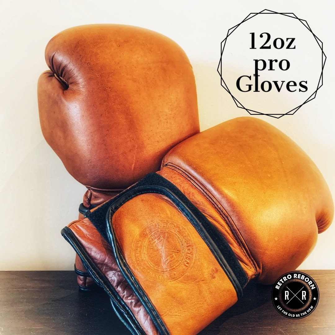 Retro Reborn Vintage Style Leather Boxing Gloves and Leather Speedball ...