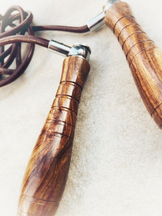 Retro Reborn Real Wood and Leather Skipping Rope - Etsy