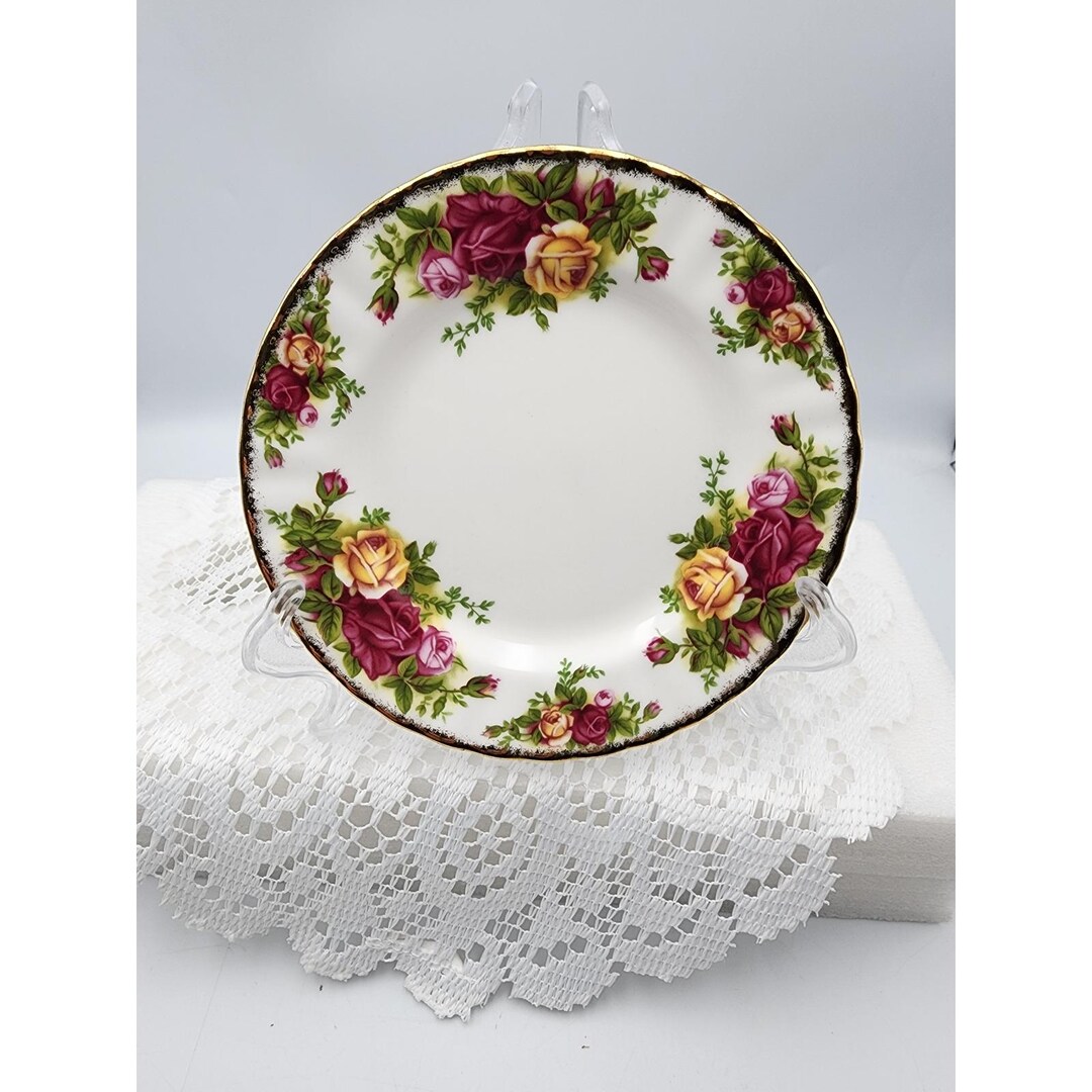 Royal Albert Old Country Roses Plate Gold Rim Floral Fine Bone China ...