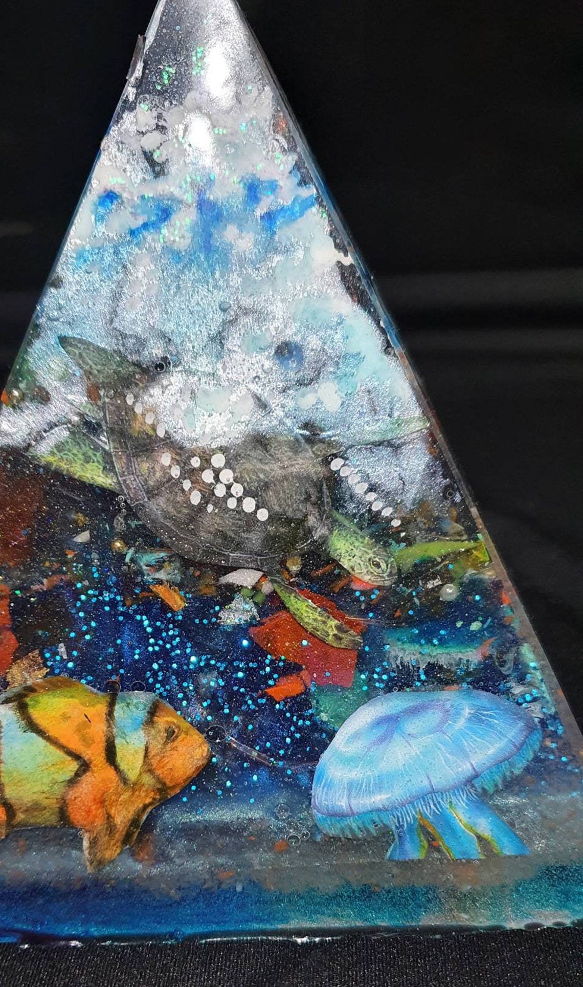 Handmade Resin Ocean Inspired Pyramid Lamp - Etsy