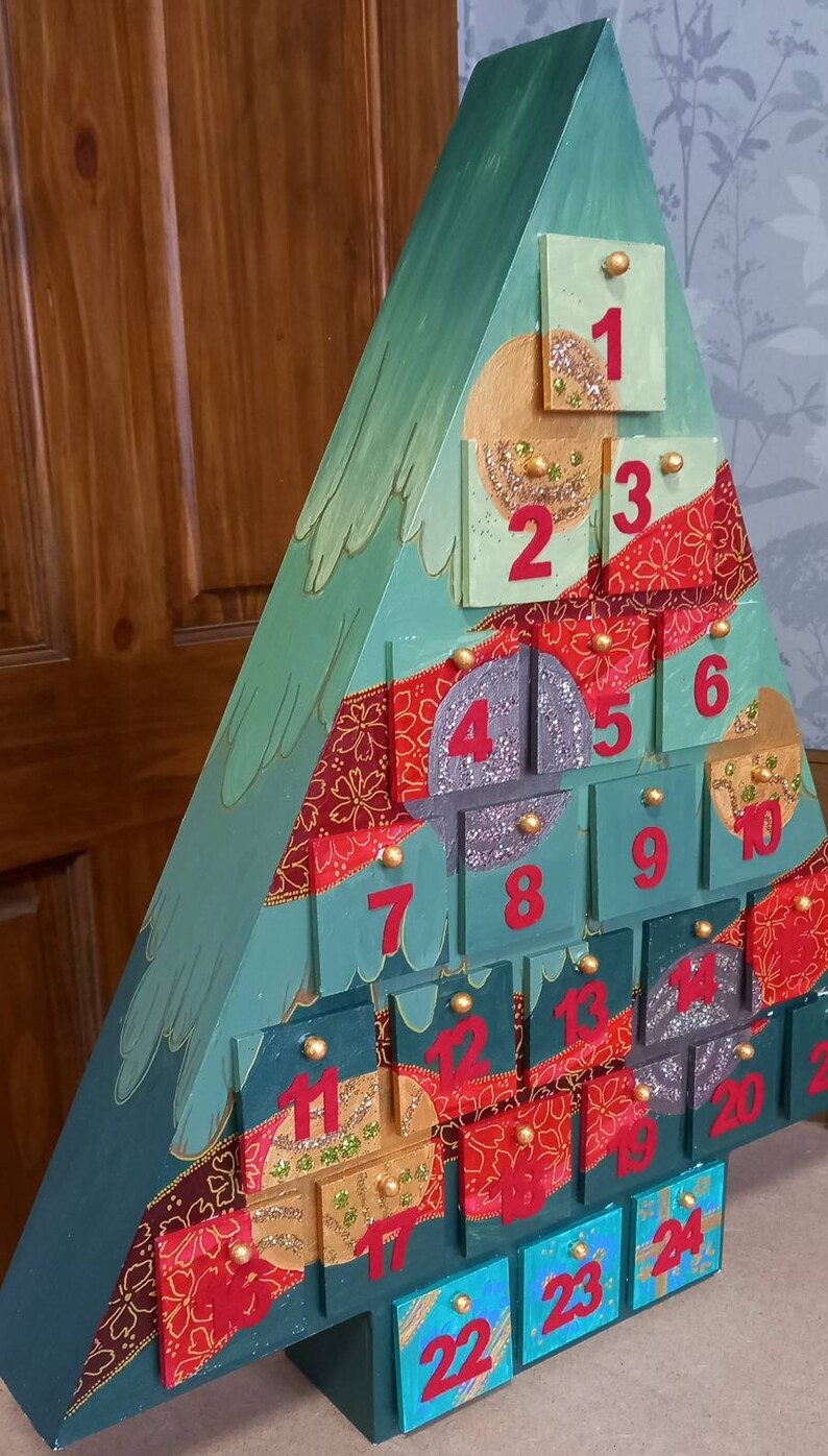 Timeless Wooden Handpainted, Personalised Christmas Advent Calendar ...