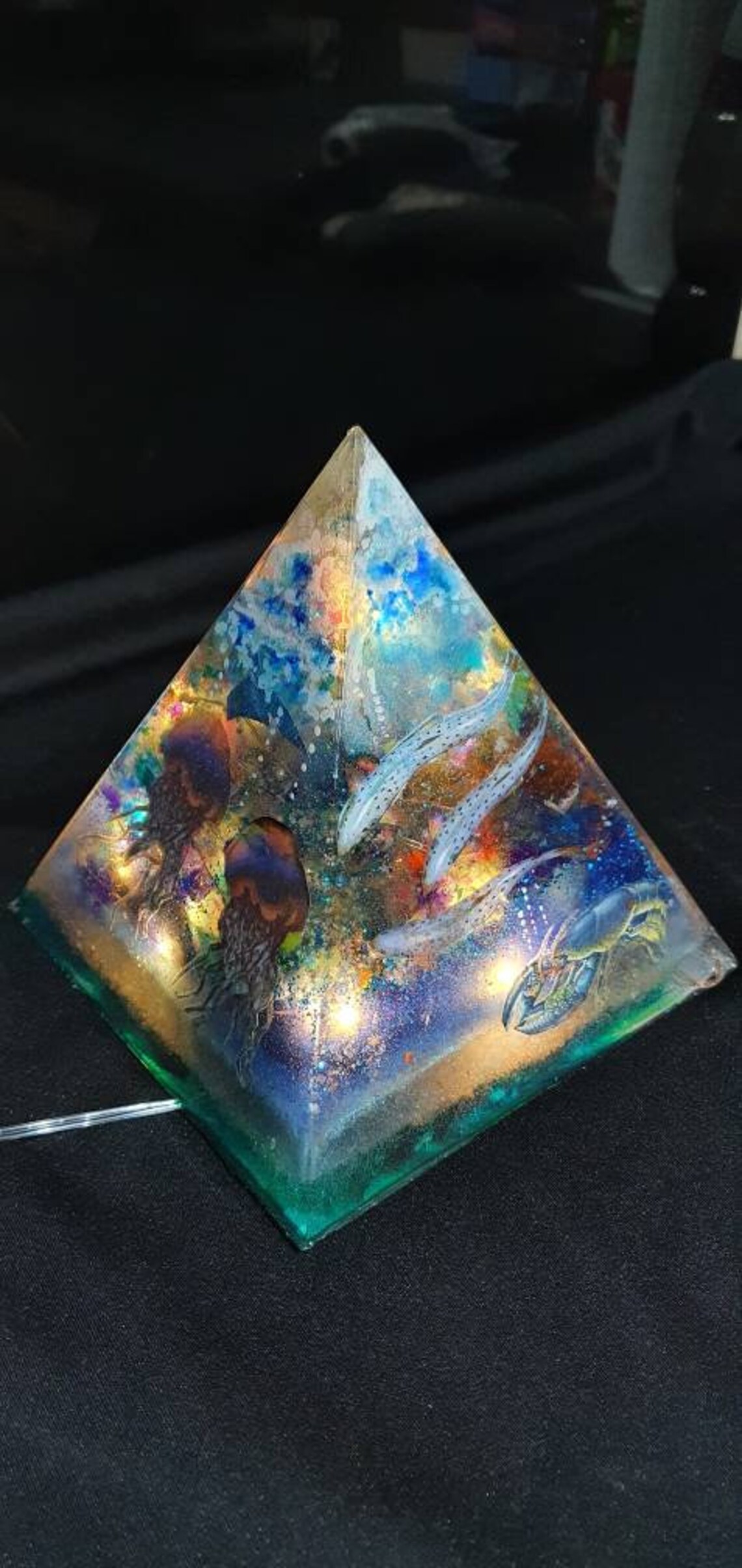 Handmade Resin Ocean Inspired Pyramid Lamp - Etsy