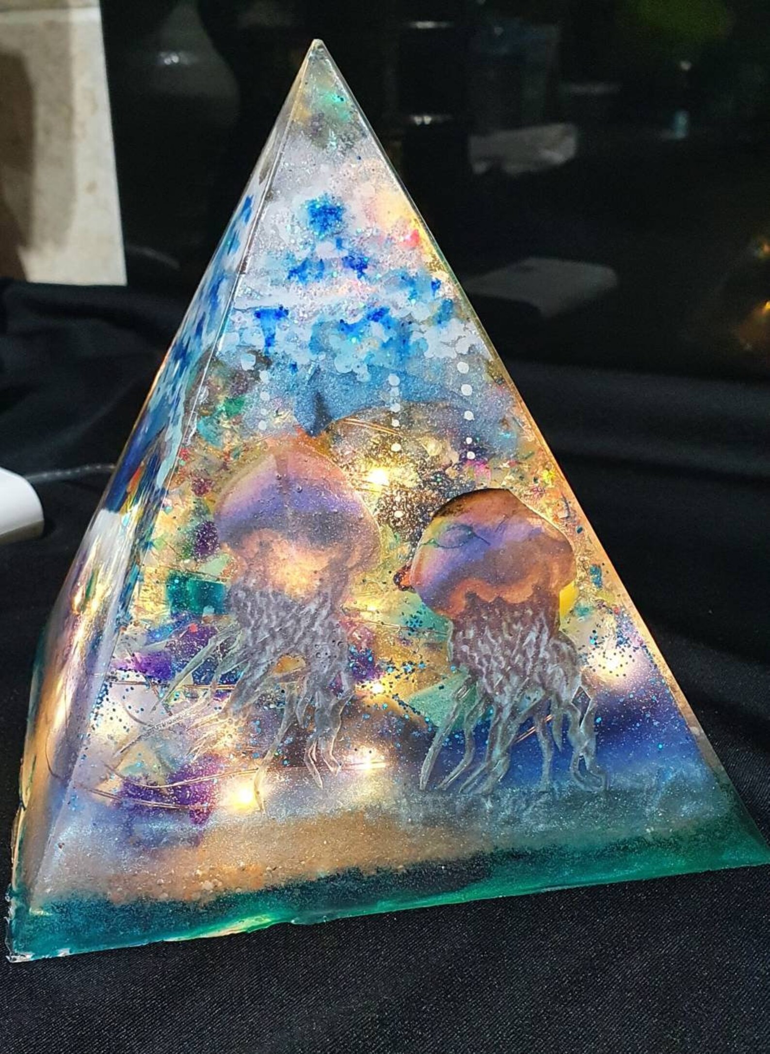 Handmade Resin Ocean Inspired Pyramid Lamp - Etsy