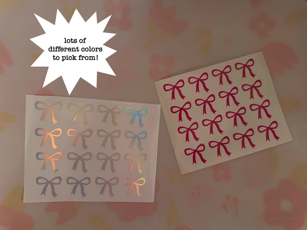 Bow Decal/ Ribbon Decal/ Bottle Decal/ Water Bottle Decal/ Laptop Decal ...