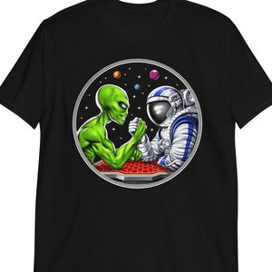 Astronaut Alien Shirt, Arm Wrestling T-shirt, Space Alien Shirt, Arm ...