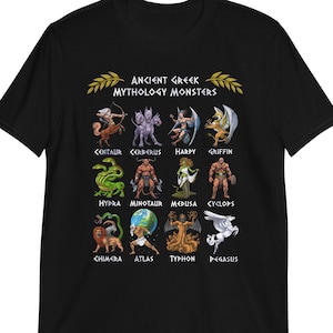 Greek Mythology Mythical Creatures T-shirt, Ancient Greece Gods Tee ...
