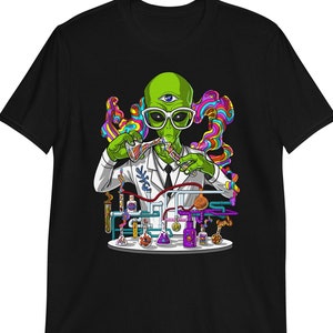 Psychedelic Alien Scientist T-shirt, Laboratory Shirt, Chemist Shirt ...