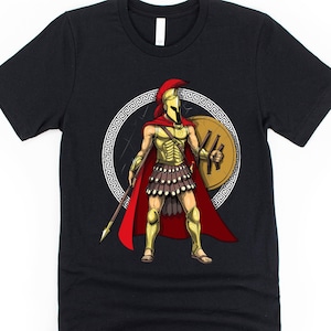 Spartan Warrior T-shirt Ancient Greek Tee Spartan Fighter Shirt Roman ...