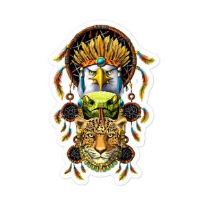 Native American Dreamcatcher Sticker, Aztec Jaguar Sticker, Ancient ...