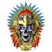 Aztec Skull Warrior Sticker, Aztec Eagle Headdress Sticker, Aztec ...