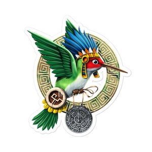 Aztec Hummingbird Sticker, Aztec God Huitzilopochtli Sticker, Mayan ...