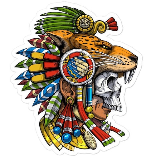 Aztec Jaguar Warrior Sticker Aztec Mythology Gift Native - Etsy