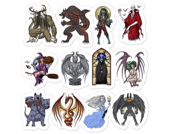 Cryptozoology Cryptid Creatures Sticker Mythical Monsters - Etsy
