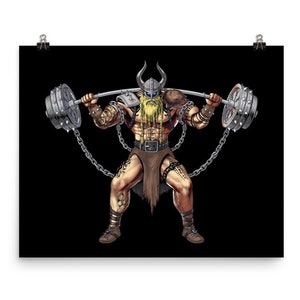 Norse Viking Warrior Bodybuilder Poster - Bodybuilding Weightlifting ...