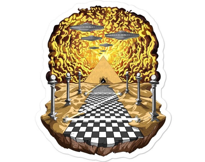 Synthwave Egyptian Pyramids Sticker Psychedelic Retro 80s - Etsy