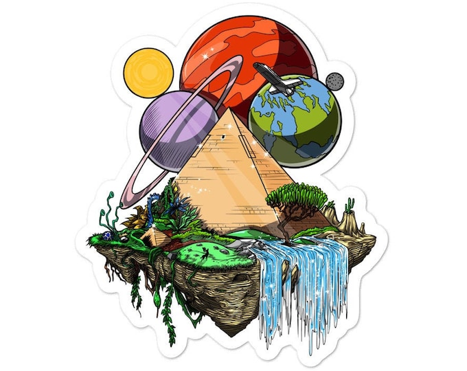 Synthwave Egyptian Pyramids Sticker Psychedelic Retro 80s - Etsy