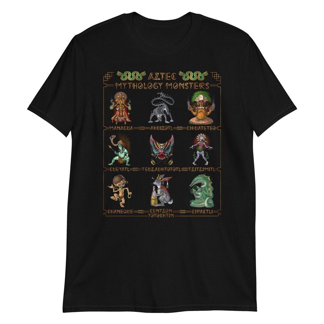 Aztec Mythology Mythical Creatures Shirt, Ancient Aztec Gods Tee, Mayan ...