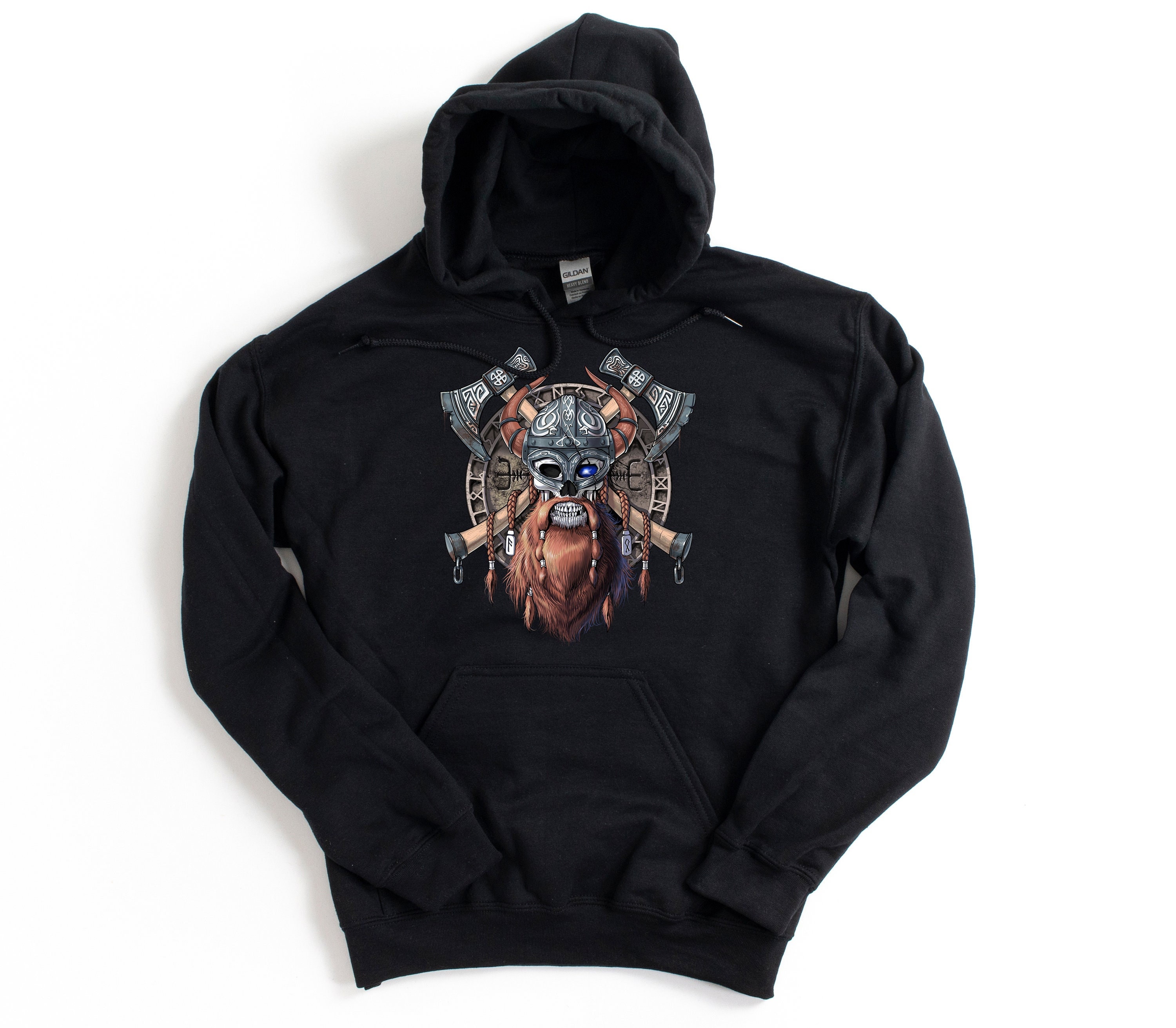 Viking Warrior Skull Hoodie Norse Mythology Hoodie Nordic - Etsy