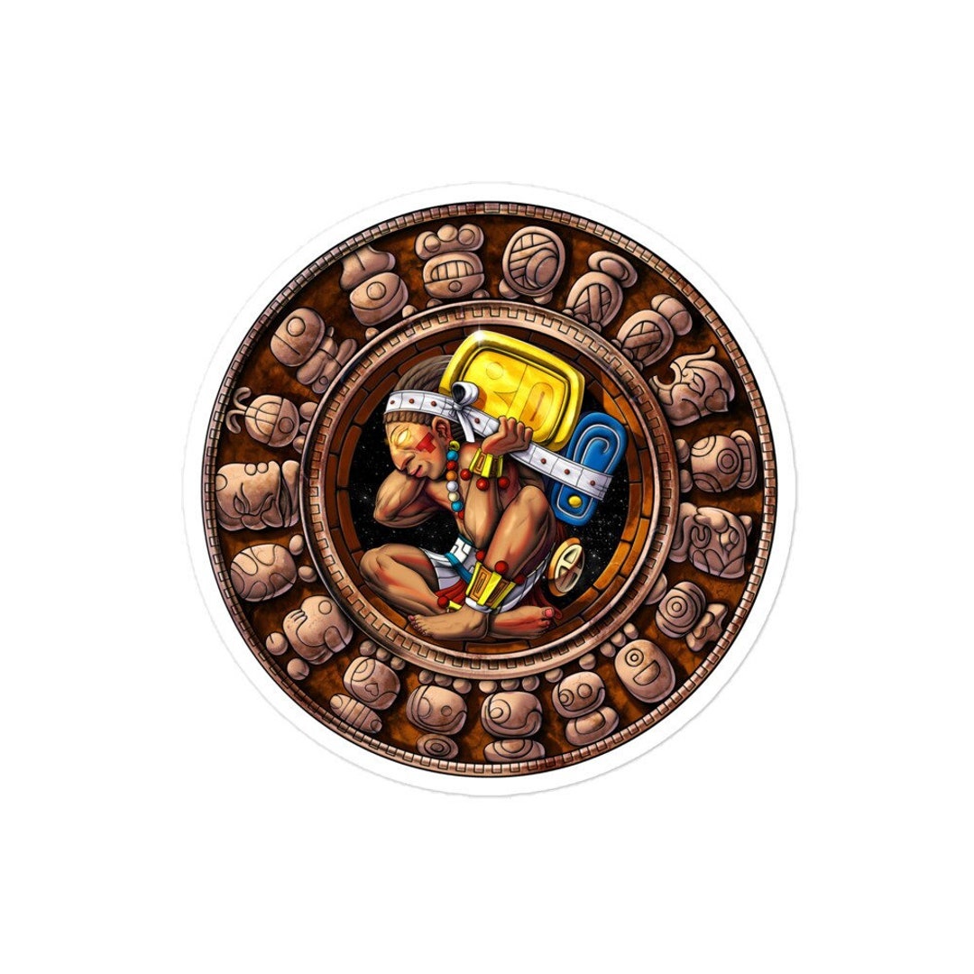 Mayan Calendar Sticker - Aztec Mythology Decal - Mayan Gods Stickers ...