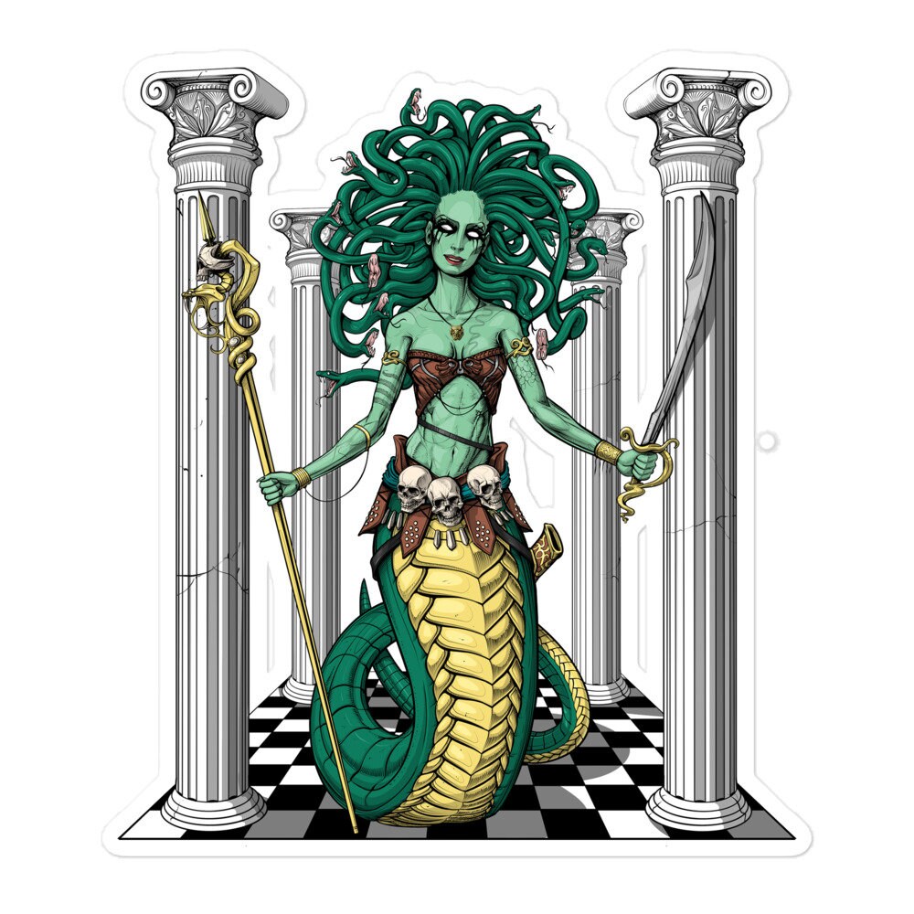 Greek Goddess Medusa Sticker Medusa Snakes Stickers Greek | Etsy