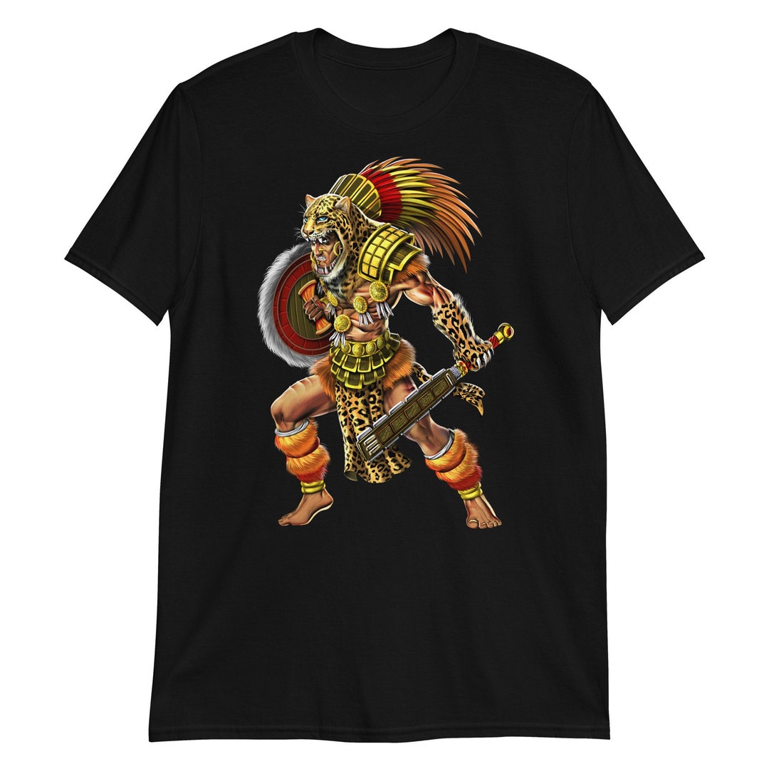 Aztec Jaguar Warrior T-shirt, Aztec Mens Tee, Aztec Unisex Shirt, Aztec ...