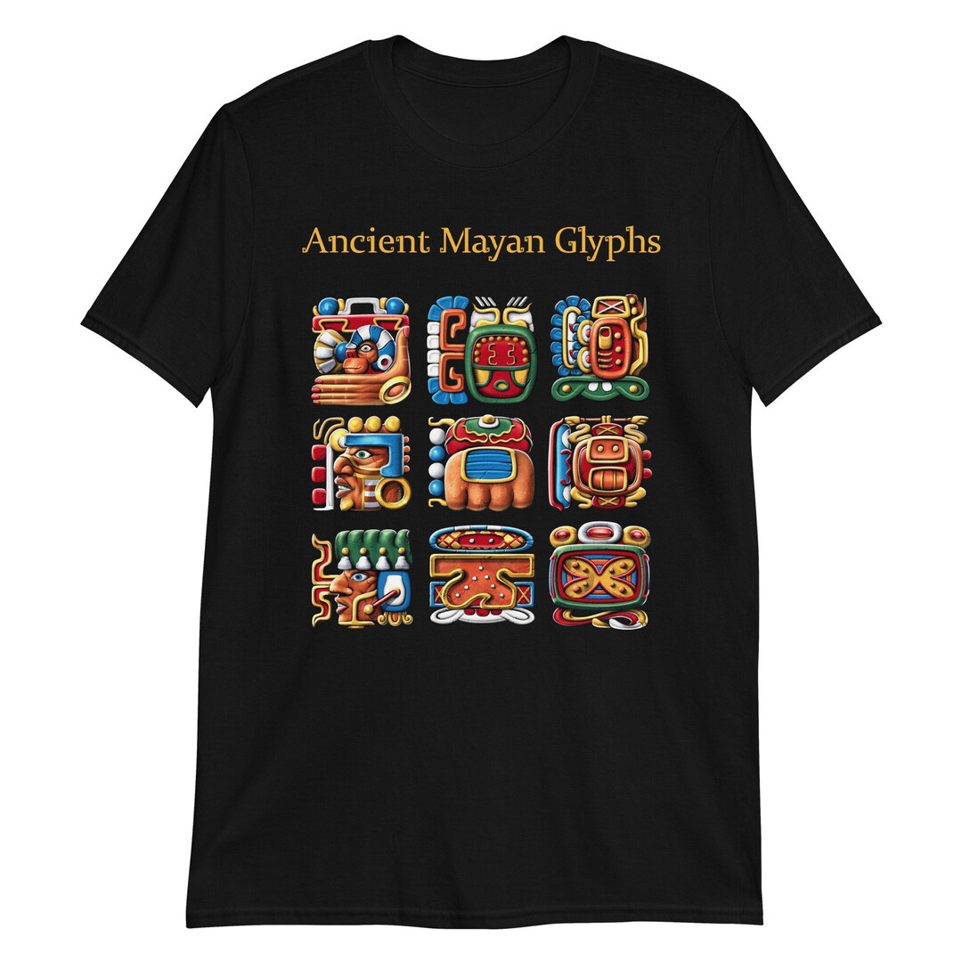 Mayan Symbols T-shirt, Aztec Mythology Shirt, Ancient Mayan Gods Tee ...