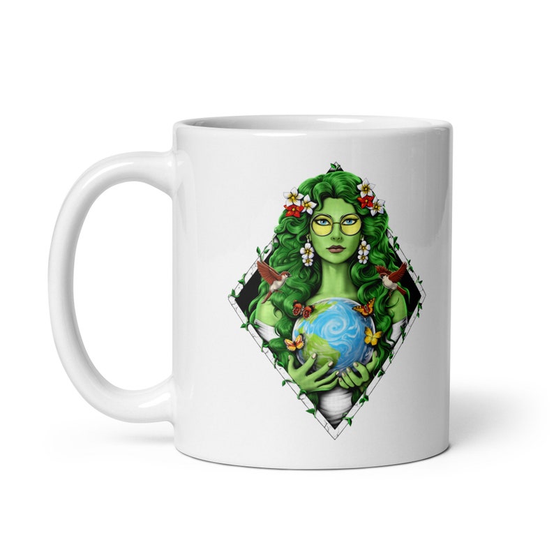 Gaia Mother Earth Coffee Mug, Nature Goddess Mugs, Spiritual Hippie Cup ...