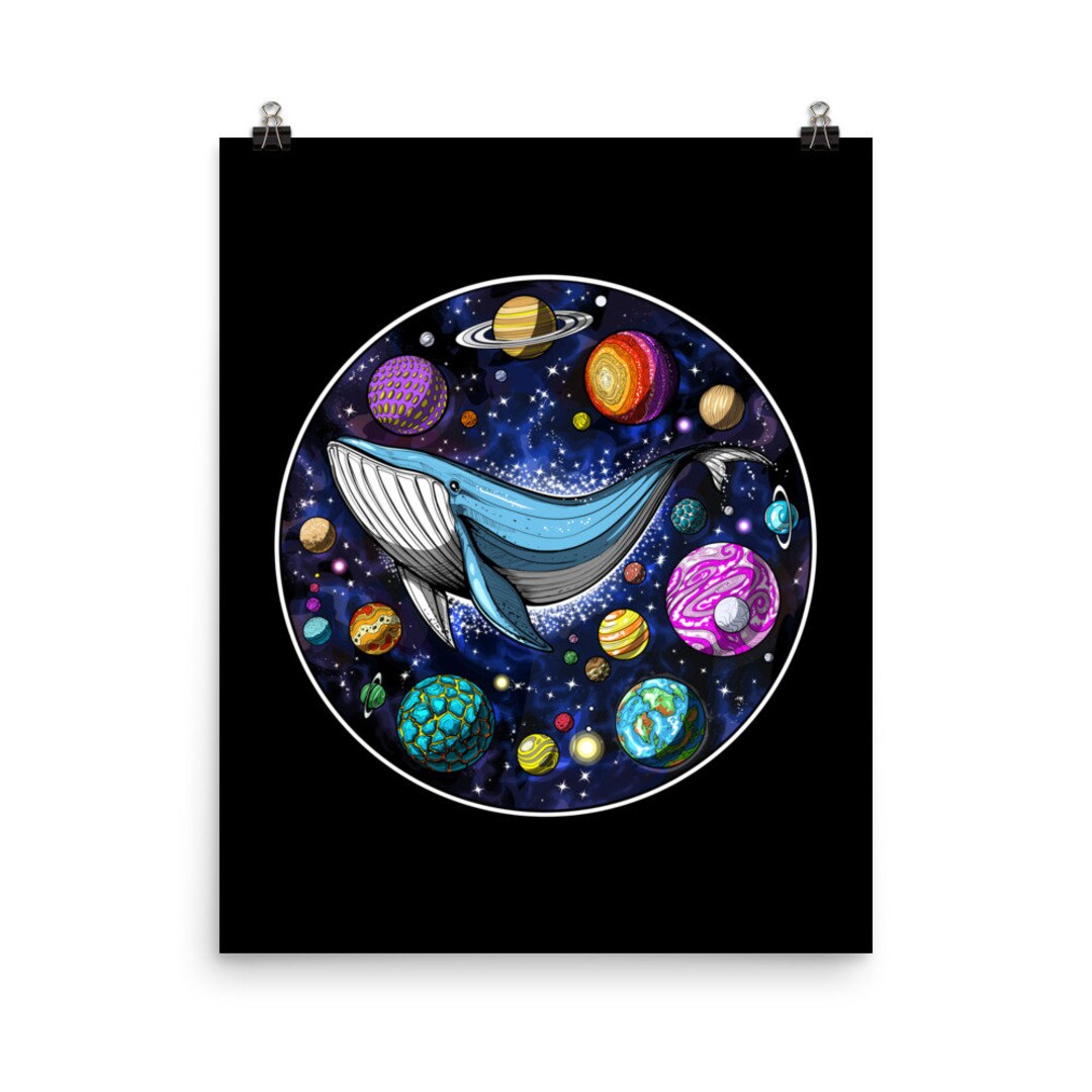 Space Whale Poster, Psychedelic Whale Poster, Trippy Whale Art Print ...