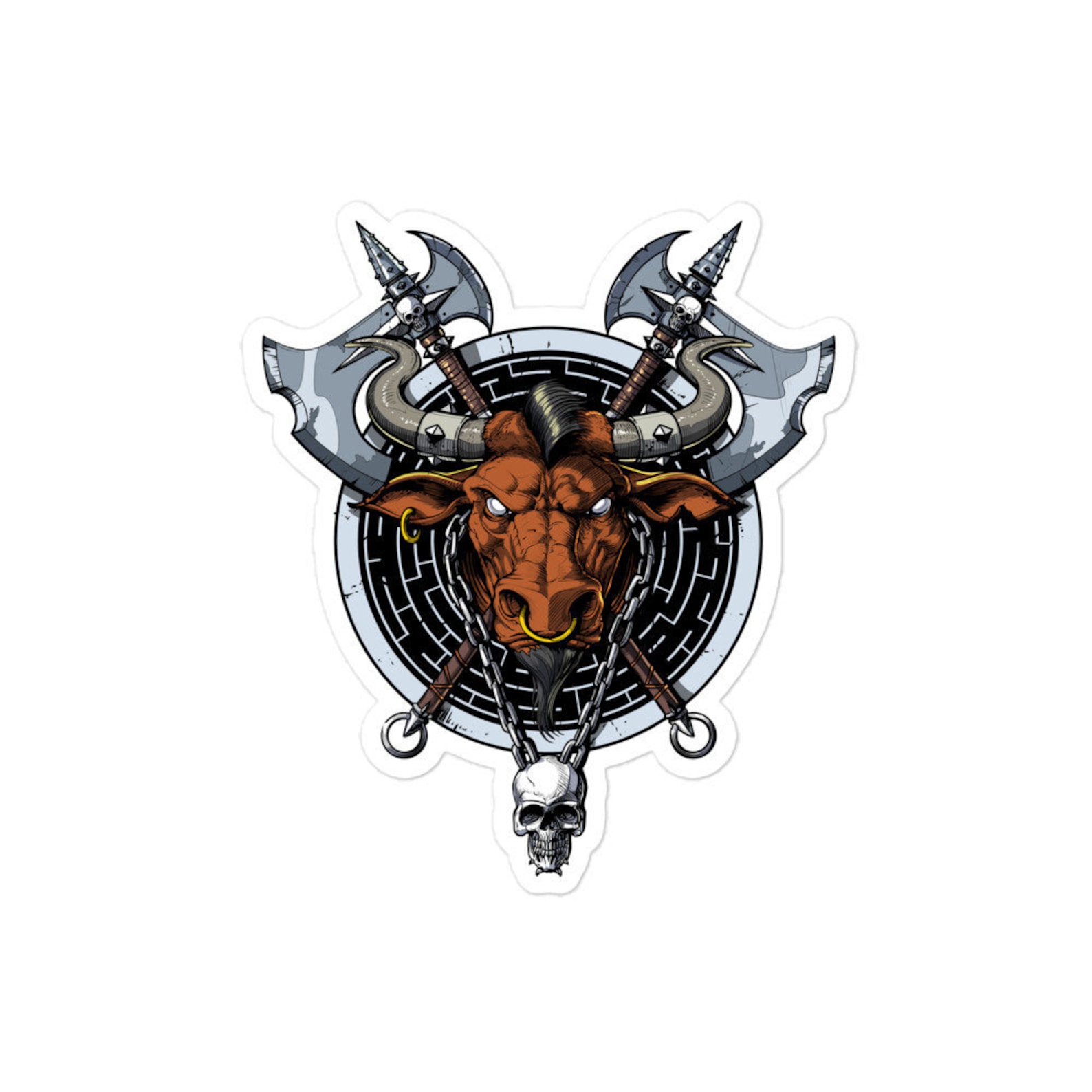 Minotaur Skull Sticker Ancient Greek Mythology Stickers - Etsy