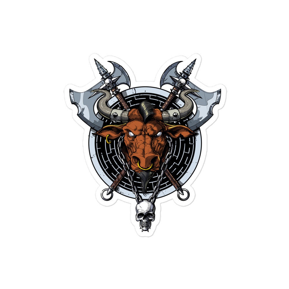 Minotaur Skull Sticker Ancient Greek Mythology Stickers - Etsy