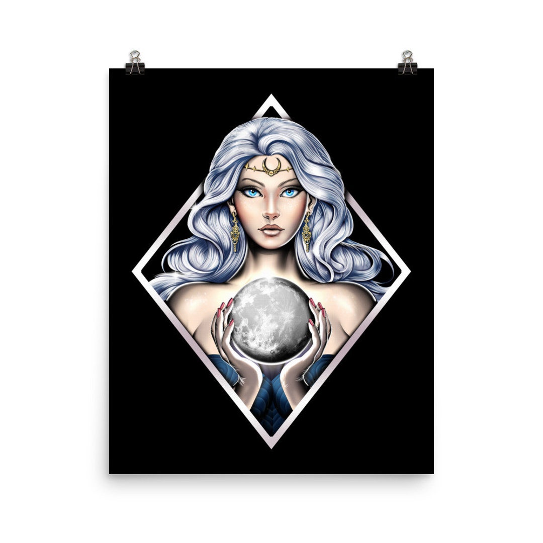 Moon Goddess Nyx Poster, Greek Mythology Wall Decor, Ancient Greece Art ...