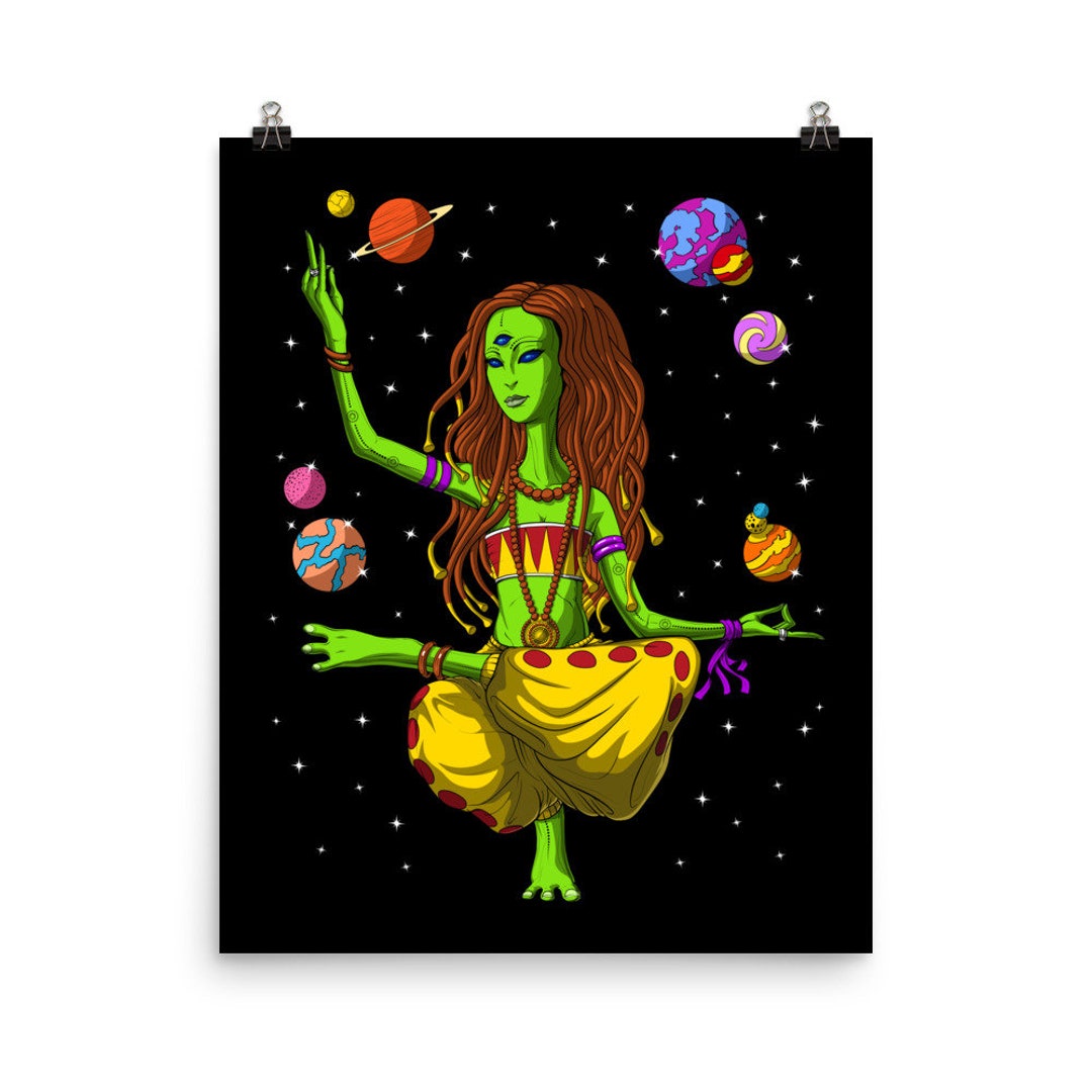 Alien Hippie Yoga Poster Décoration murale de méditation zen ...