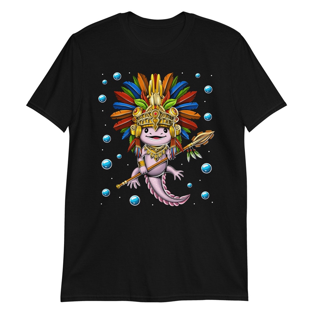 Axolotl Aztec Warrior T-shirt: Mayan Mexican Clothing - Etsy