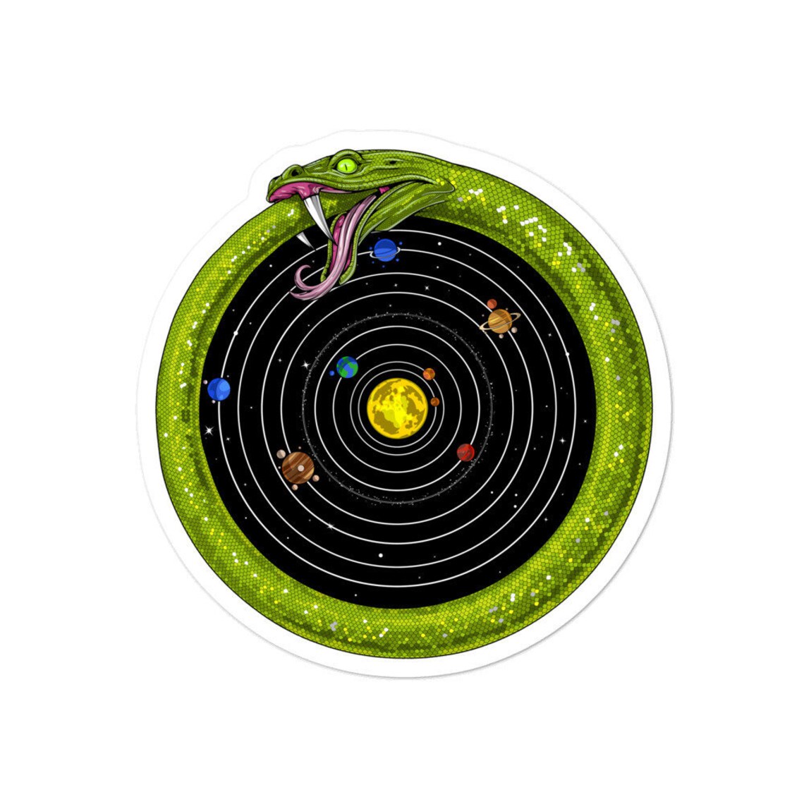 Ouroboros Sticker Ancient Symbol Snake Vinyl Sticker Space - Etsy