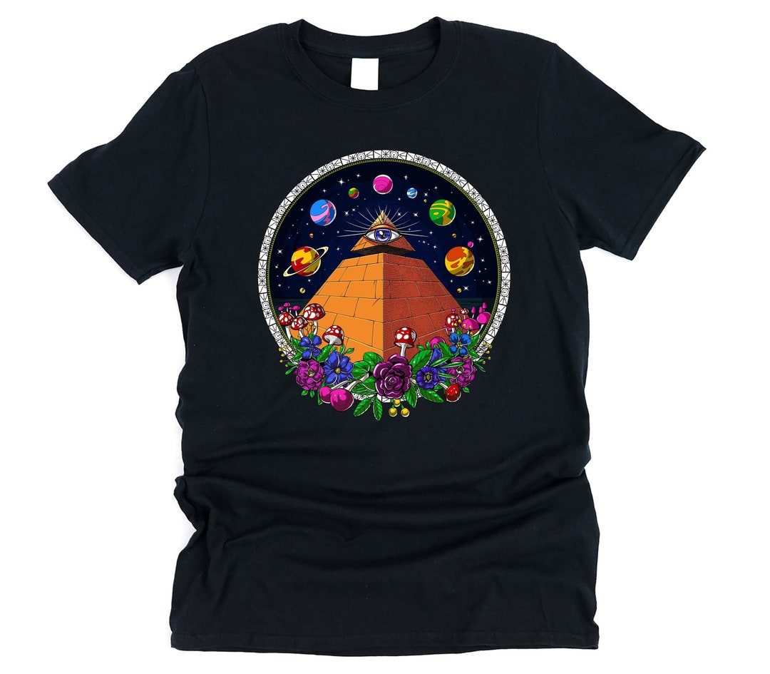 Psychedelic Egyptian Pyramid T-shirt, Illuminati Shirts, All Seeing Eye Tee, Esoteric Shirt ...