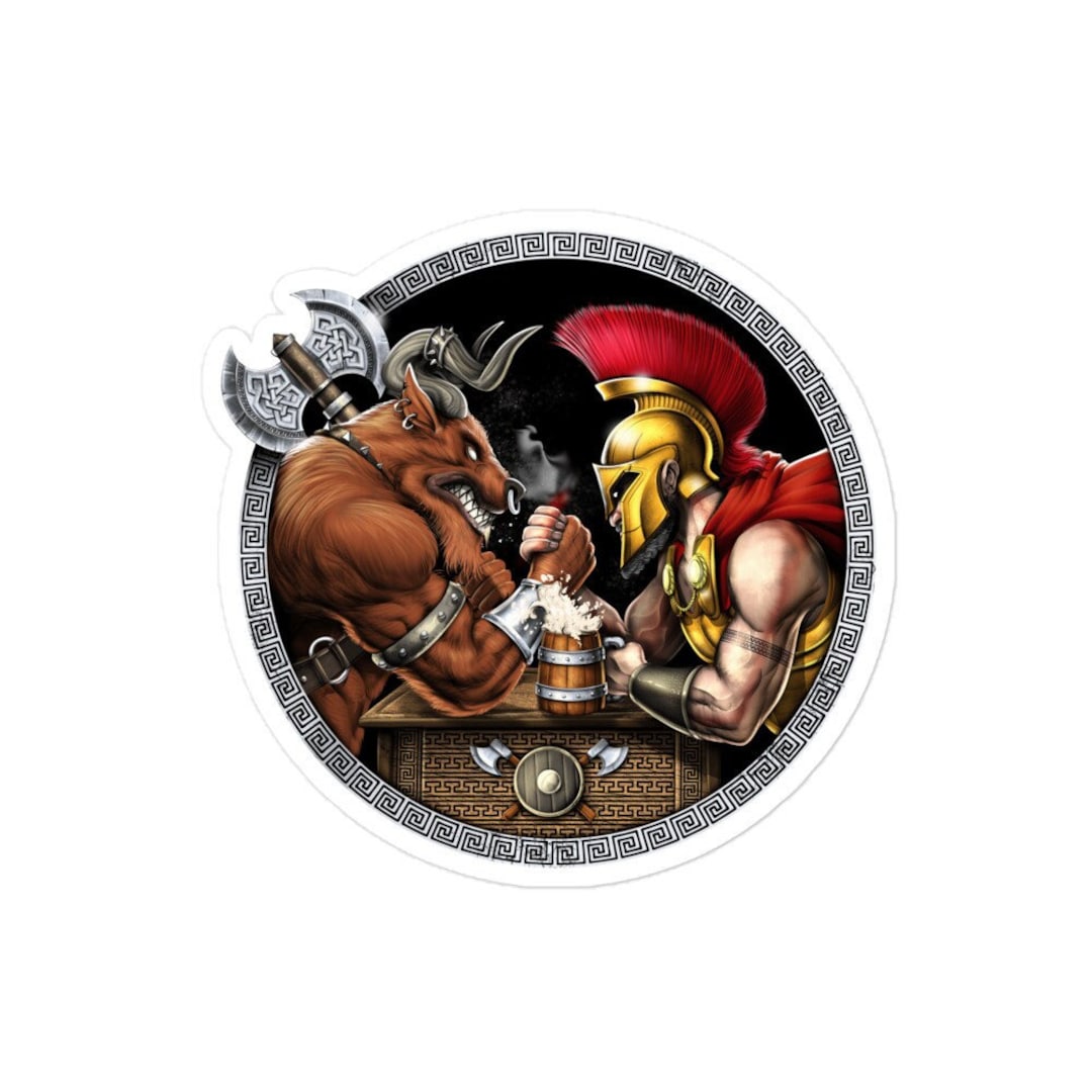 Minotaur Sticker, Spartan Warrior Sticker, Arm Wrestling Stickers ...