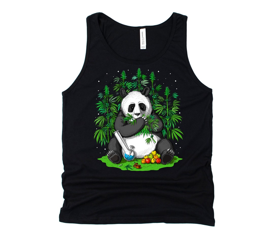 Hippie Stoner Panda Bear Weed Tank Top Weed Cannabis Mens - Etsy