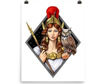 Greek Mythology Athena Minerva Wall Art Poster Print Download - Etsy