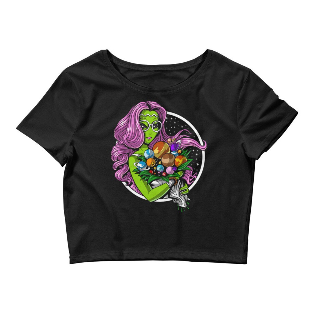 Alien Hippie Crop Top, Hippie Womens Shirt, Floral Shirt, Hippie ...