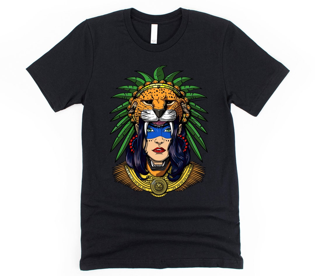 Aztec Jaguar Warrior T-shirt Ancient Aztec Tee Aztec Clothes Aztec ...