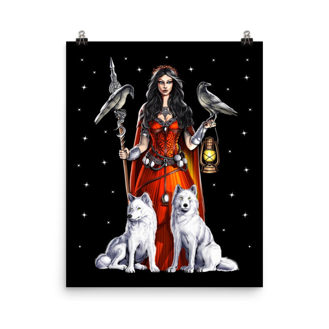 Morrigan Irish Goddess Poster, Celtic Mythology Poster, Pagan Warrior ...
