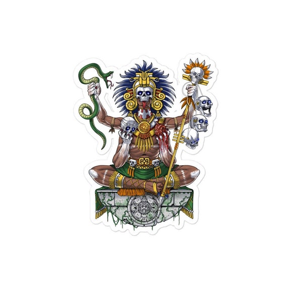 Aztec Skull Warrior Sticker Mayan Shaman Decal Aztec - Etsy