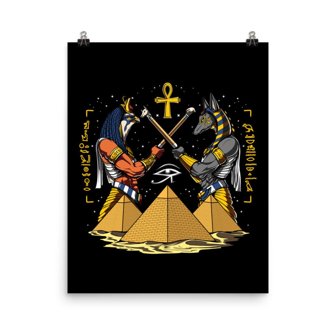 Anubis Egyptian God Poster - Eye of Horus Wall Decor - Egyptian ...
