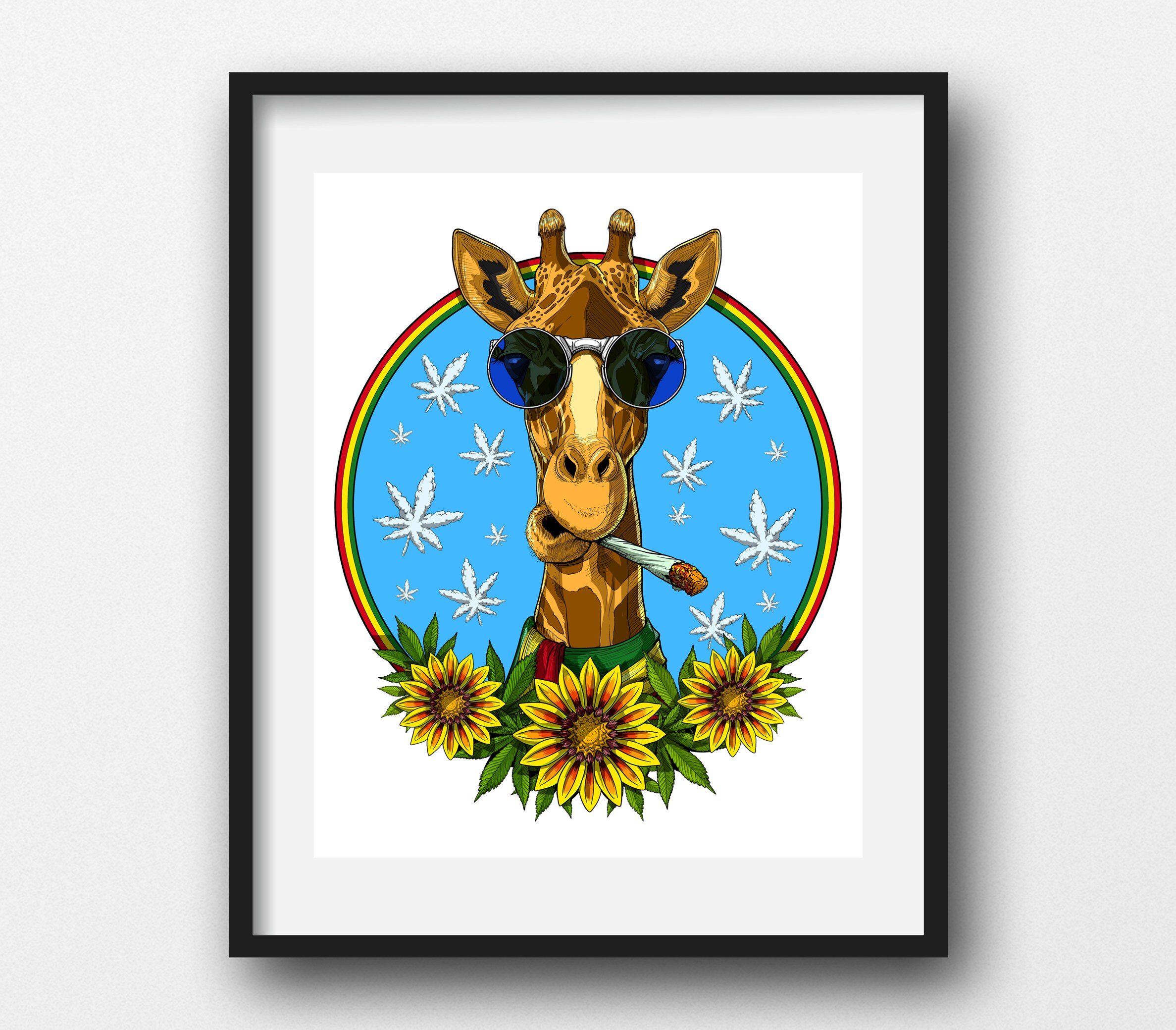 Marijuana Ganja Sticker Hippie Stickers Penguin Rastafari Smoking Weed ...