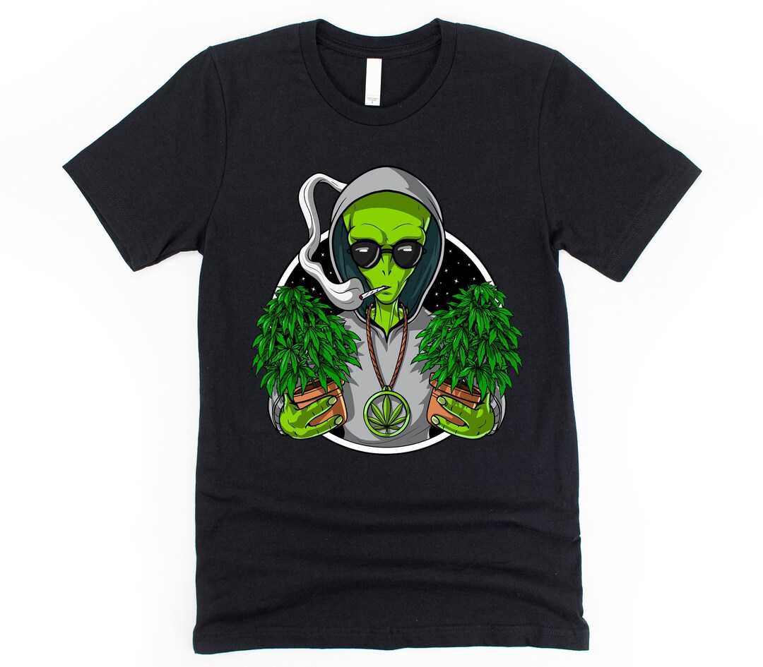 Alien Stoner Shirt, Cannabis T-shirt, Weed Shirts, Marijuana Tee ...