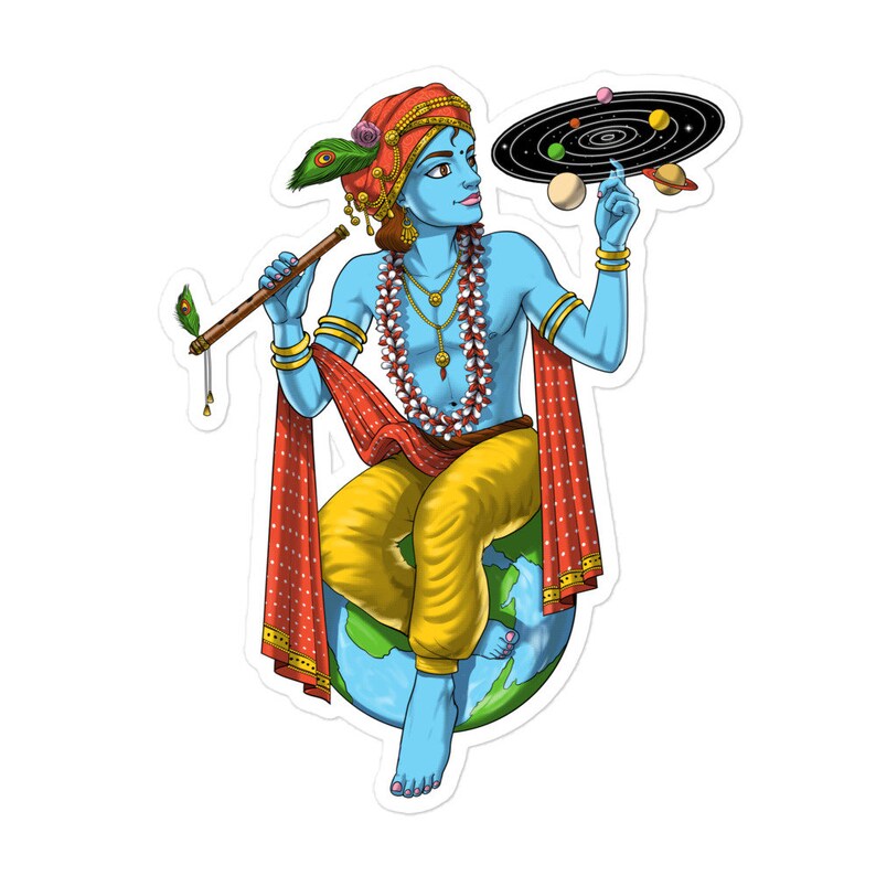 Lord Krishna Hindu God Sticker Hinduism Deity Decal - Etsy
