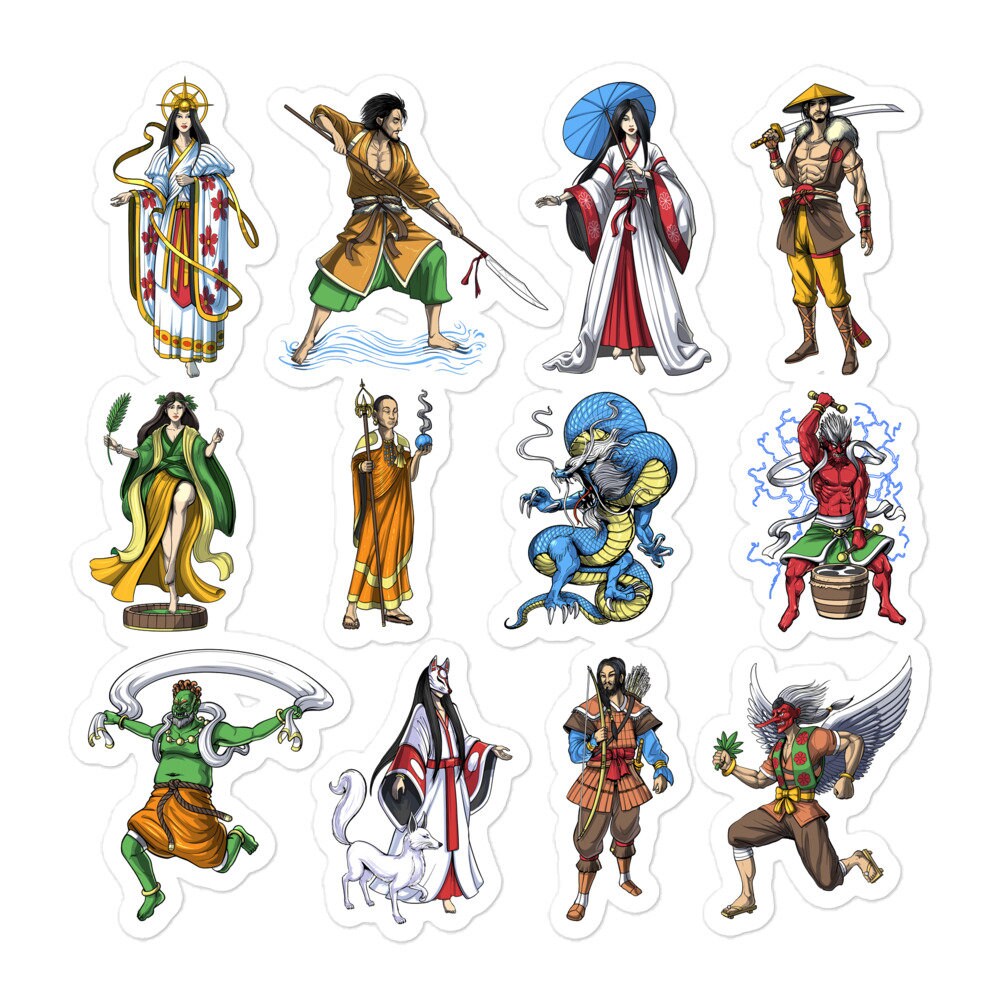 Japanese Mythology Gods Sticker Samurai Ninja Stickers - Etsy